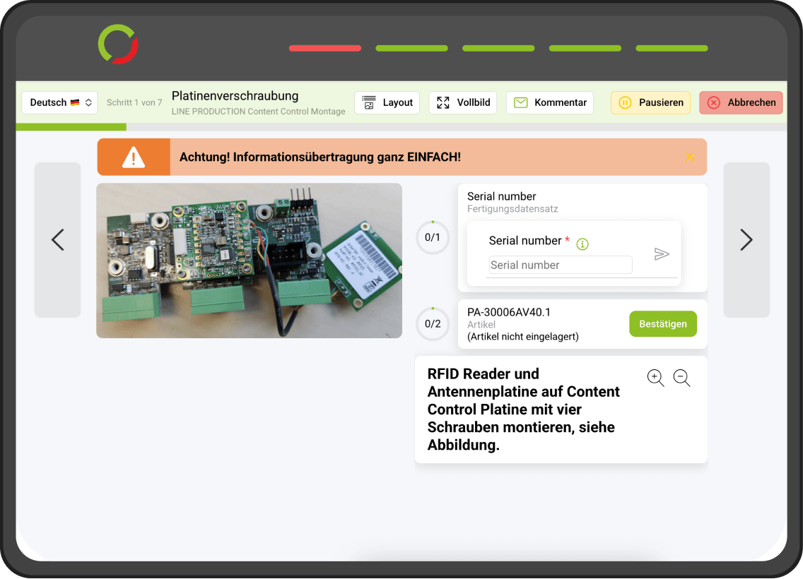 SETAGO: Werkerassistenzsystem - Digitalisierung in der Produktion